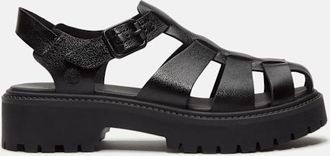 Timberland Stone Street Fisherman-Sandale mit Plateausohle f&uuml;r Damen in Schwarz, Damen, Schwarz, Gr&ouml;&szlig;e