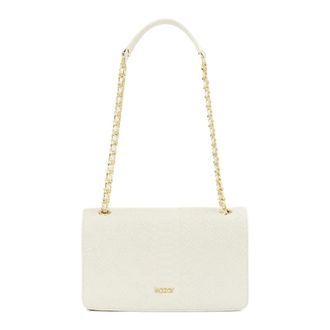 Kazar Wei&szlig;e Lederhandtasche mit gepr&auml;gtem Musterklappe - - Bags - Damen - Wei&szlig; - ONE SIZE
