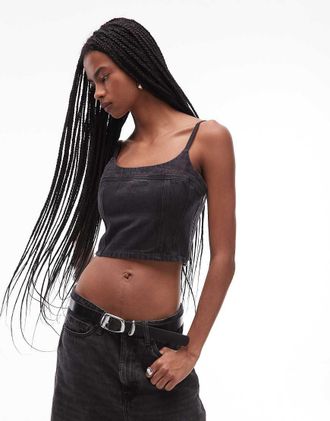 Levi's Caraco style corset en jean - Noir