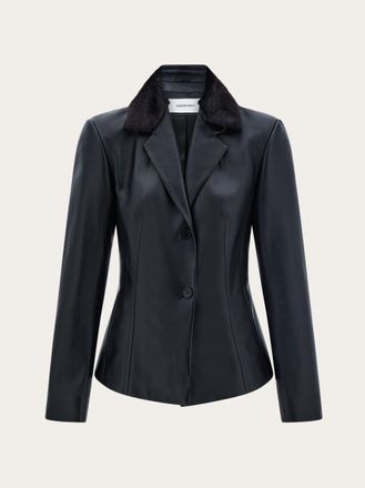 Ferragamo Damen Blazer aus Nappaleder Schwarz