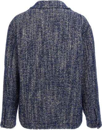 Etro Chevron Wool Blend Jacket - Navy