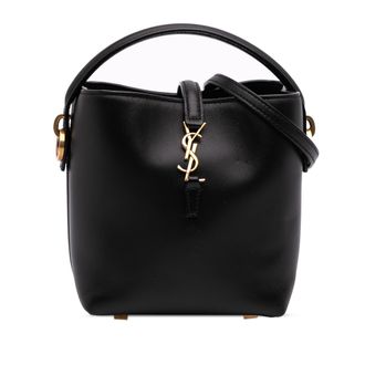 Saint Laurent Black Mini Shiny Calfskin Le 37 Bucket Bag
