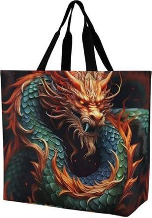Generic Dragon Chinois Sac &Agrave; Bandouli&egrave;re L&eacute;ger Sacs De Courses Grand Sac Cabas Pour Voyage Shopping Quotidienne