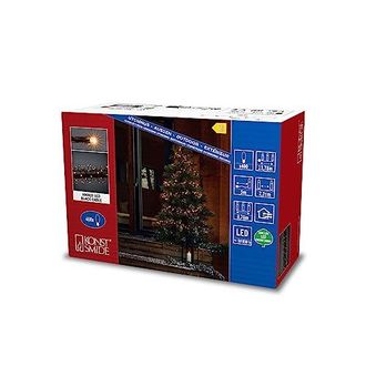 Konstsmide Micro LED Compactlights, 400 bernsteinfarbene Dioden, 30V Außentrafo (IP44), 6W, schwarzes Kabel, 3867-800EE, 400 LEDs, Schwarz