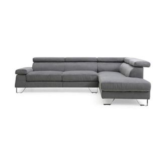 Paris Prix Canap&eacute; dAngle Droit en Velours Xumi 260cm Gris