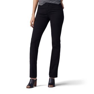 Lee Damen Motion Series Total Freedom Straight Leg Jeans, Schwarz, 44 Kurze Schlauch