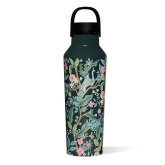 Corkcicle x Rifle Paper Co. Sport Canteen Isolierbecher, Pfauenblau, 590 ml, wiederverwendbare Wasserflasche h&auml;lt Getr&auml;nke 25 Stunden kalt, 12 Stunden hei&szlig;, Bec