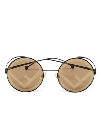 Fendi lunettes de soleil FF 0343/S &agrave; monture ronde - Noir