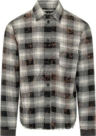 Palm Angels Homme, Chemises, Noir, Taille: M Logo Check Shirt L/S