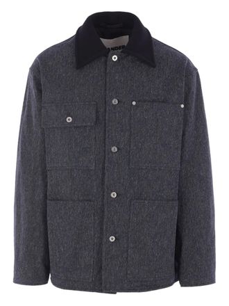 Jil Sander veste en jean à effet flammé - Bleu