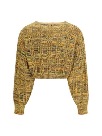 Kristina Ti Womens Crop Sweater Groove Ochre Cotton