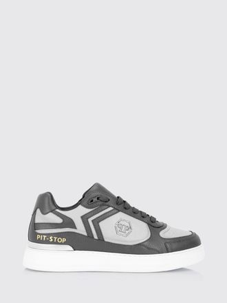 Philipp Plein Baskets basses Pit-$top en cuir monogramme avec logo Hexagon