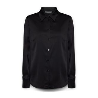 Elena Miro Stretch Satin Shirt - - Blouses & Shirts - Damen - Schwarzk - 6XL
