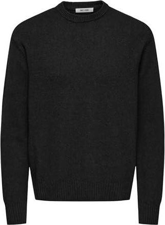 Only & Sons Onsjames RLX Crew Knit, Noir, XL Homme