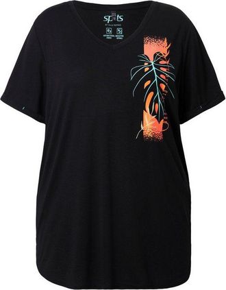 Ulla Popken T-Shirt Funktions-Shirt antibakteriell V-Ausschnitt