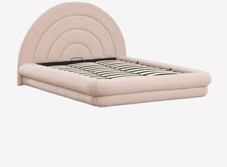 Sklum Sklum - Bett mit aufklappbarem Bettkasten aus Bouclé-Stoff Borzensi 180 x 200 cm