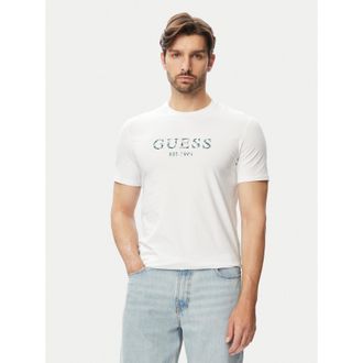 Guess T-Shirt M4YI38 J1314 Wei&szlig; Regular Fit