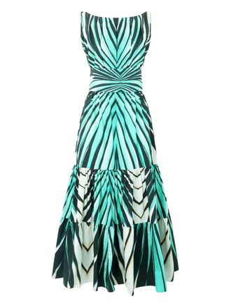 Roberto Cavalli Midikleid mit Print - Blau