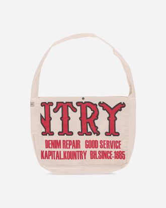 KAPITAL Cotton Twill Kountry Factory Book Bag Ecru