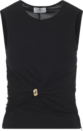 Elisabetta Franchi Femme, Tops, Noir, Taille: 42 FR D&eacute;bardeur