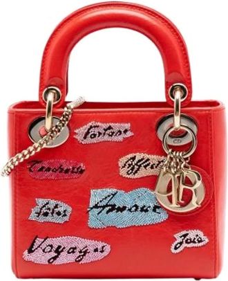 Dior Sac &agrave; main Lady Dior doccasion - Femme - Pre-owned - Rouge - Taille: ONE Size