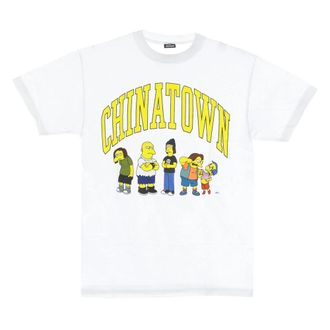 Market Simpsons Wei&szlig;es T-Shirt Kurzarm Crew - - Tops - Herren - Wei&szlig; - XL