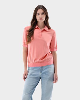 van Laack Poloshirt aus Seidensatin