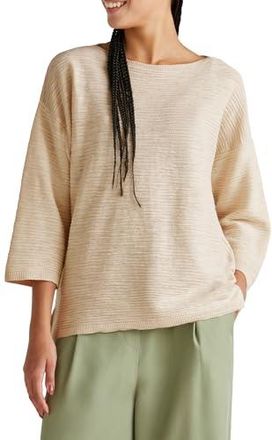 Benetton Maglia SC Barca M/L 115gd10ct Sweater, Beige, M Femme