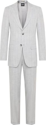 HUGO BOSS Einreihiger Anzug aus einem Baumwolle-Schurwolle-Mix mit Nadelstreifen in