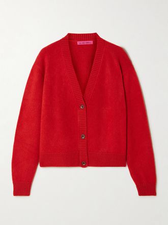 The Elder Statesman Cardigan Raccourci En Cachemire - Rouge