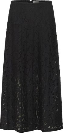 Soaked In Luxury Femme, Jupes, Noir, Taille: 36 FR Jupe Noire Brodée