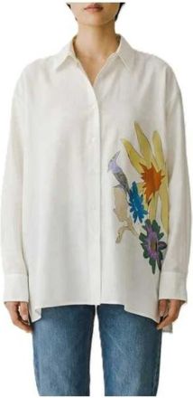 Paul Smith Femme, Blouses et Chemises, Blanc, Taille: 38 FR Chemise Imprim&eacute;e Colibri et Fleurs