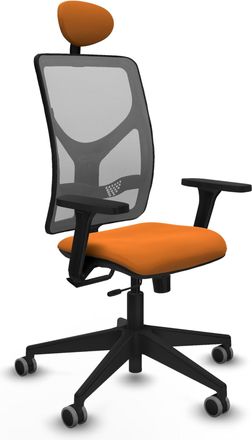 Piqueras y Crespo Stuhl f&uuml;r lange Arbeitsstunden, mit 3D-Armen, h&ouml;henverstellbare Lendenwirbelst&uuml;tze und festes Kopfteil, ausgestattet mit Syncro/Traslack und Schneides