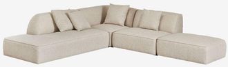 Sklum Cardea 3-teiliges modulares Ecksofa mit Chaiselongue links und gepolstertem Pouf