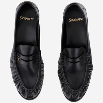 Saint Laurent Mens Loafers Soft Leather Black
