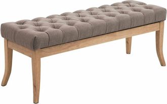 Clp Banc Ramses tissu pieds antique clair Taupe 120 cm