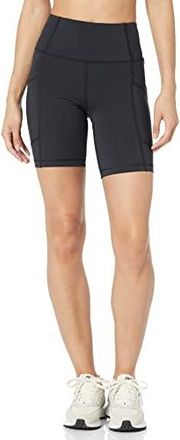 Amazon Essentials Short de Cyclisme Sculptant Taille Haute, avec Poches, Évacuation de lhumidité Femme, Noir, XXL