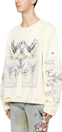 Who Decides War by Ev Bravado Homme, Sweatshirts et sweats à capuche, Jaune, Taille: S Ascension Pull Cloud Sweater