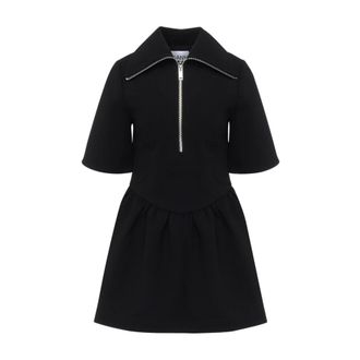 Ganni Bonded Crepe Minikleid - - Dresses - Damen - Schwarzk - XS