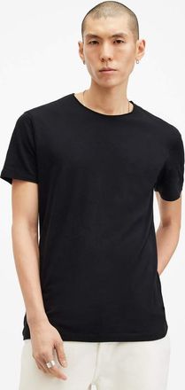AllSaints Figure - Kurz&auml;rmliges T-Shirt in Tiefschwarz mit Rundhalsausschnitt