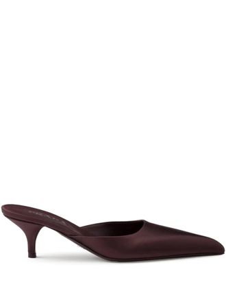 Prada mules en satin 55 mm - Rouge