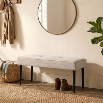 M&S Collection Banc 100x36x48 cm en tissu beige et noir - NAZCA