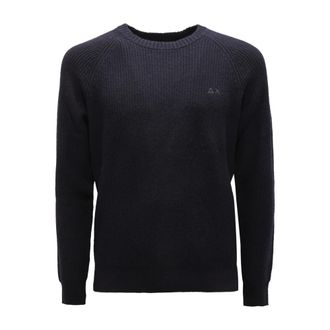 Sun 68 Navy Blue Wool Blend Sweater - - Knitwear - Herren - Blau - S