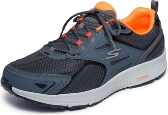Skechers GOrun Herren-Sneaker für Workout, Laufen, Wanderschuhe, mit luftgekühltem Schaumstoff, grau/orange, 40 EU X-Weit