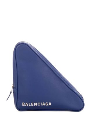Balenciaga pochette &agrave; design triangulaire - Bleu