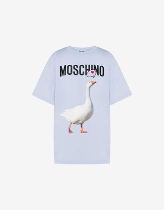 Moschino T-shirt en jersey de coton biologique Goose - Bleu