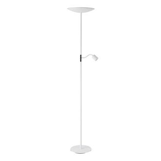 Eglo LED Stehlampe Conivarino, Lampe Wohnzimmer, Deckenfluter mit flexibler Leselampe, Standleuchte touch dimmbar, Stahl in Weiß, warmweiß, 170 cm