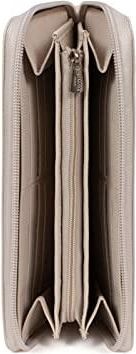 Pellet Portefeuille long - Compatible cartes de cr&eacute;dit, CNI, permis de conduire, passeport et carte grise - Pour Femme - Collection Confort - Ivoire - En cui
