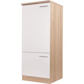 Respekta Umbauschrank K&uuml;hlschrank 60 cm Eiche S&auml;gerau Wei&szlig; Merle Respekta