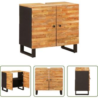 vidaXL Waschbecken Schrank - Waschbeckenschrank Natur 62 x 33 x 58 cm Massivholz Mango